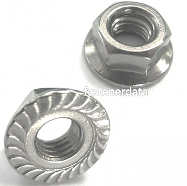 Fastenerdata - UNC Serrated Hexagon Flange Nut Steel Case-Hard SAE-5 ...