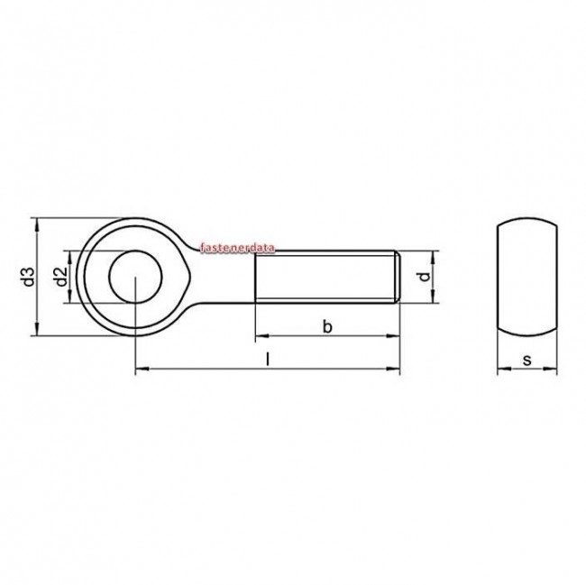 Fastenerdata - Metric Coarse Eye Bolt Forged No Shoulder Grade-8.8 ...