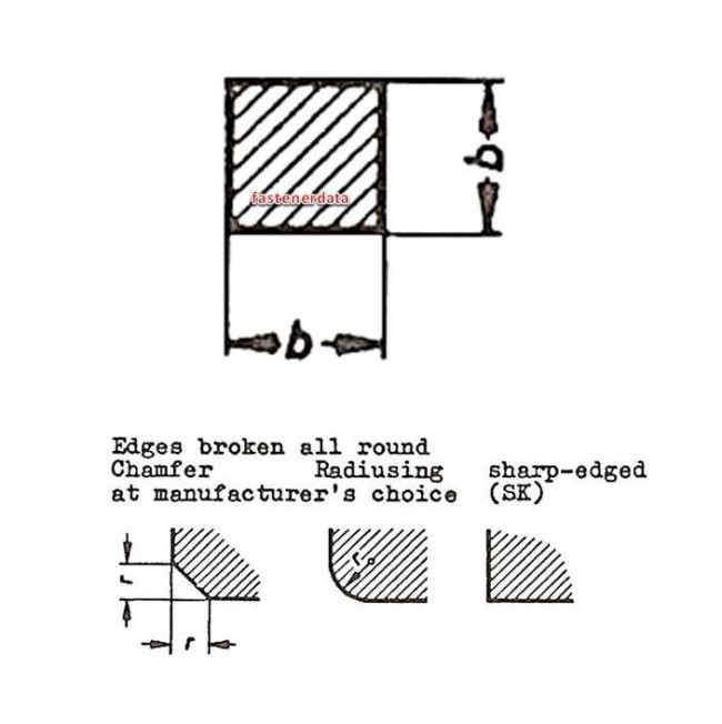 Fastenerdata - Metric Key Steel Steel DIN6880 - Fastener Specifications