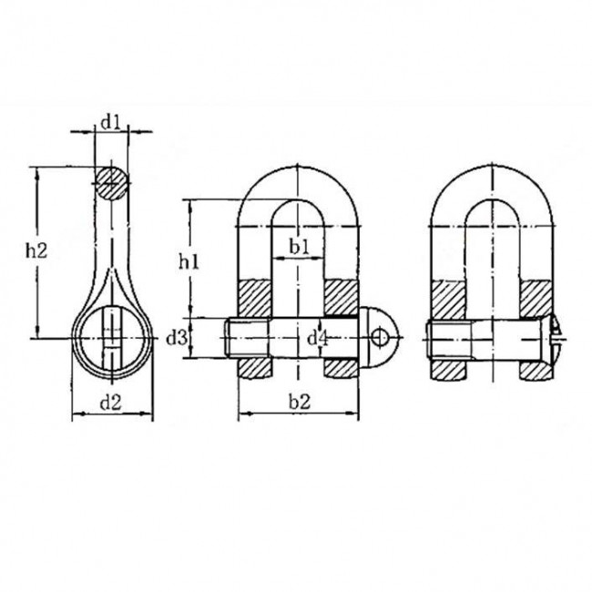 Fastenerdata - Metric D Shackles Steel DIN82101 - D Shakles - Marine ...