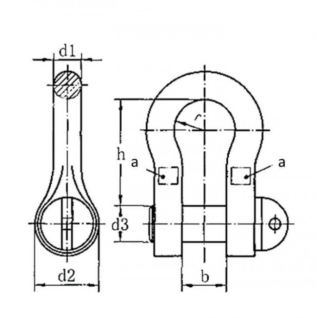 Fastenerdata - Metric D Shackles Bow Type Steel DIN82103 - D Shakles ...
